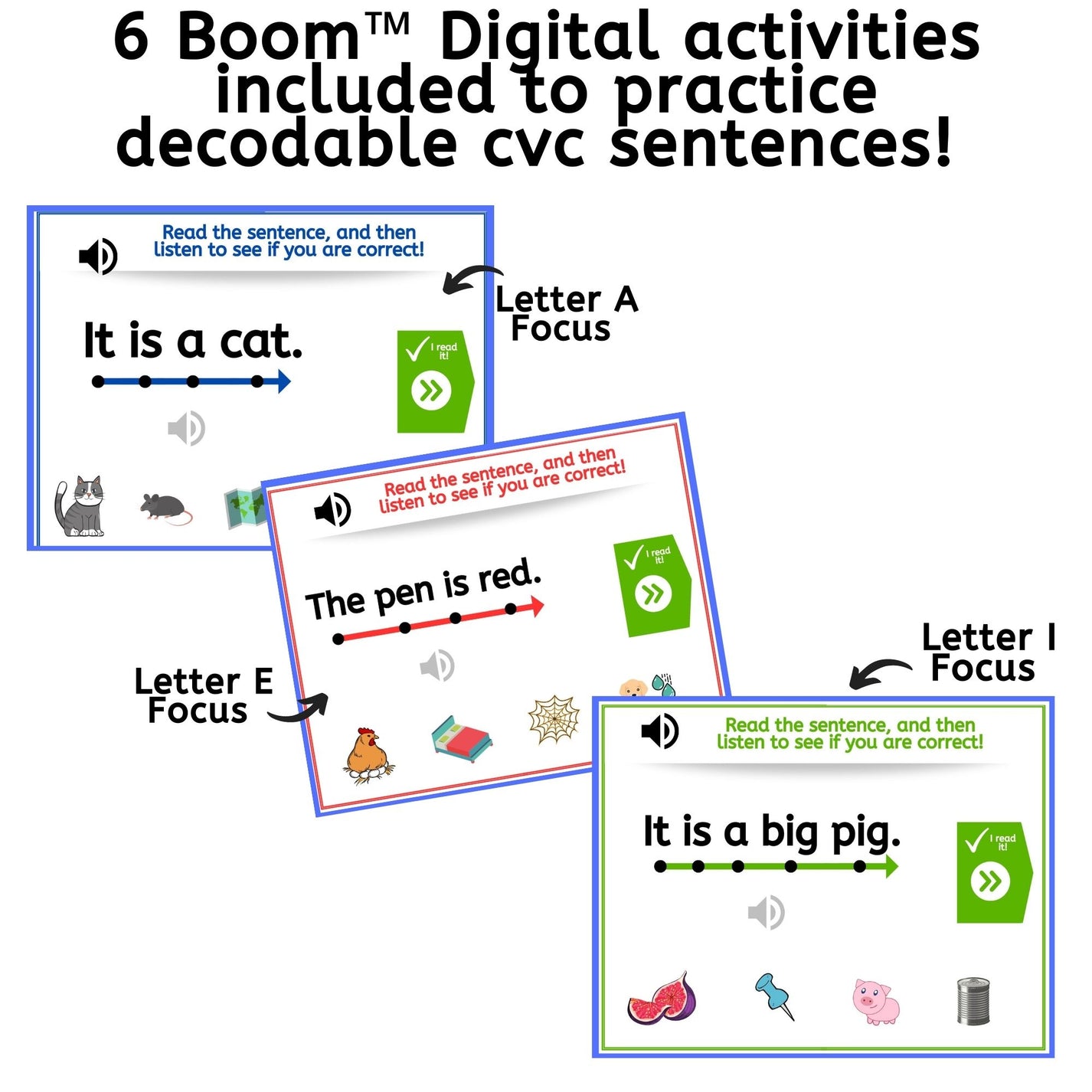 Decodable Sentences with CVC Words – My Three Readers