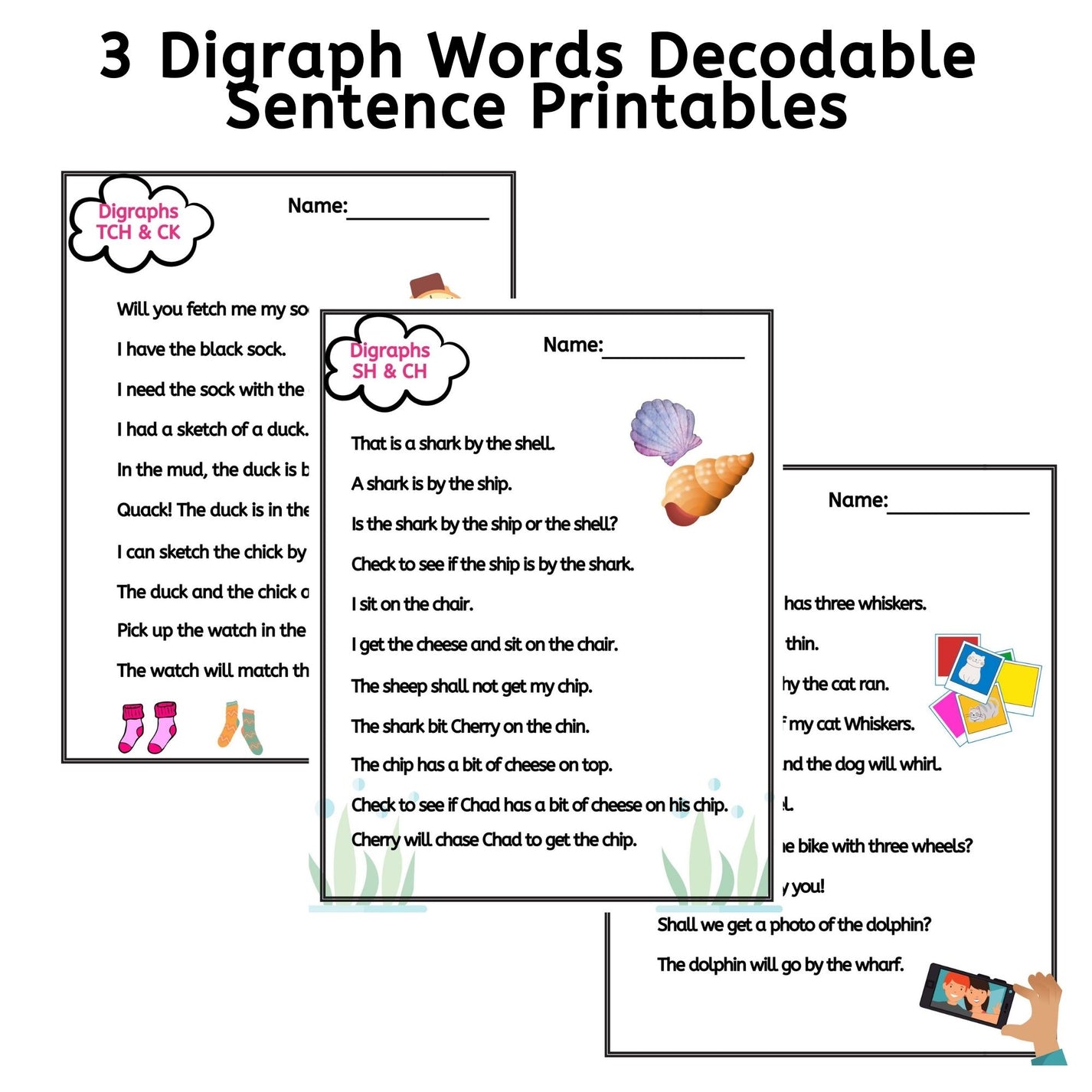 Decodable Sentences with Consonant Digraphs – My Three Readers