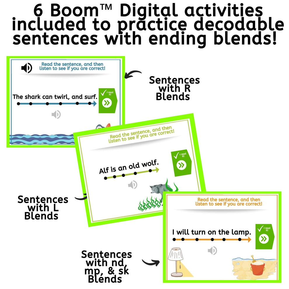 Decodable Sentences with Focus on Ending Consonant Blends – My Three ...