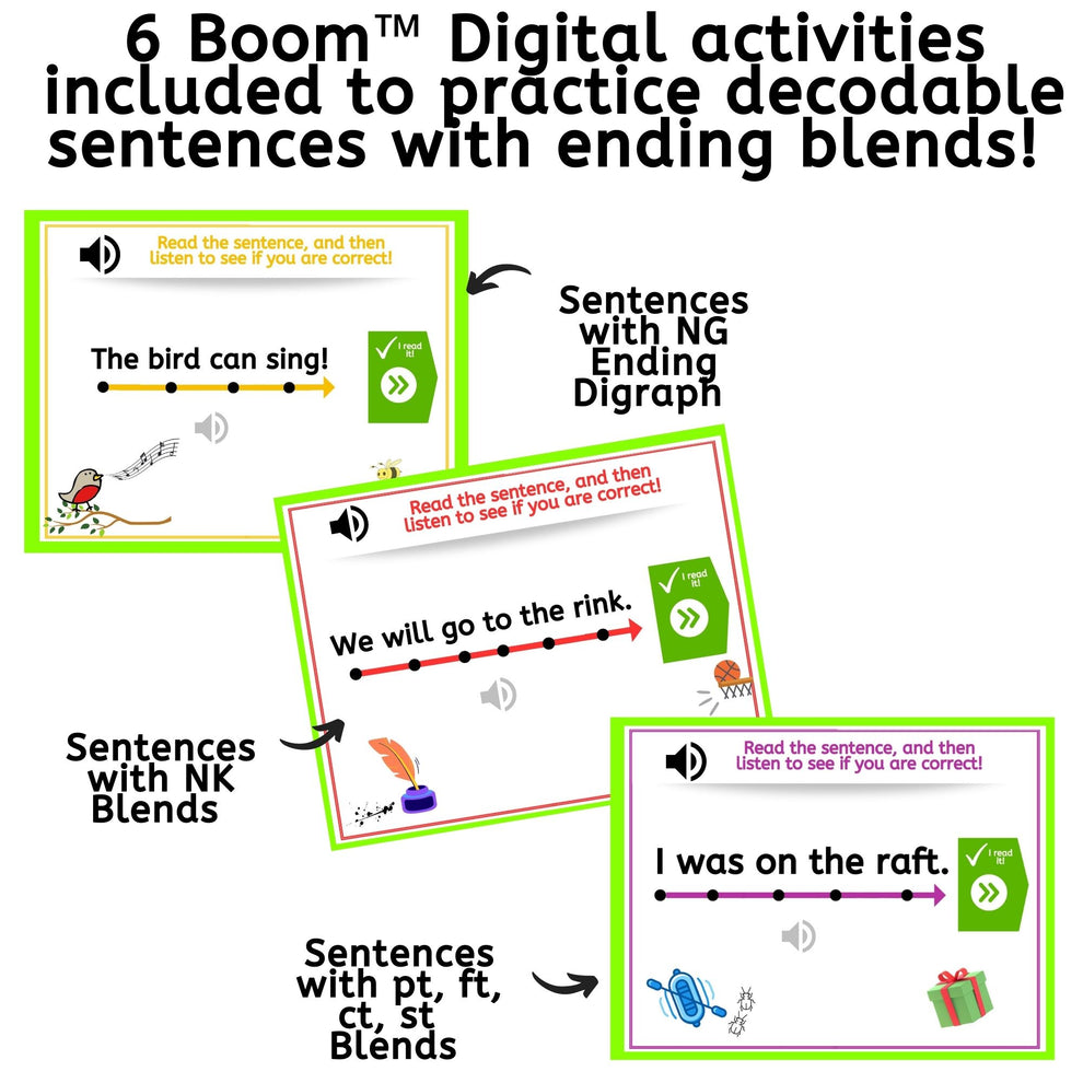 Decodable Sentences with Focus on Ending Consonant Blends – My Three ...