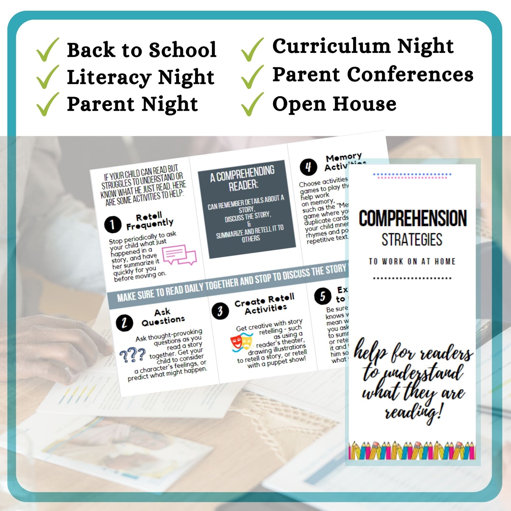 Reading Brochure Handouts for Parents – My Three Readers